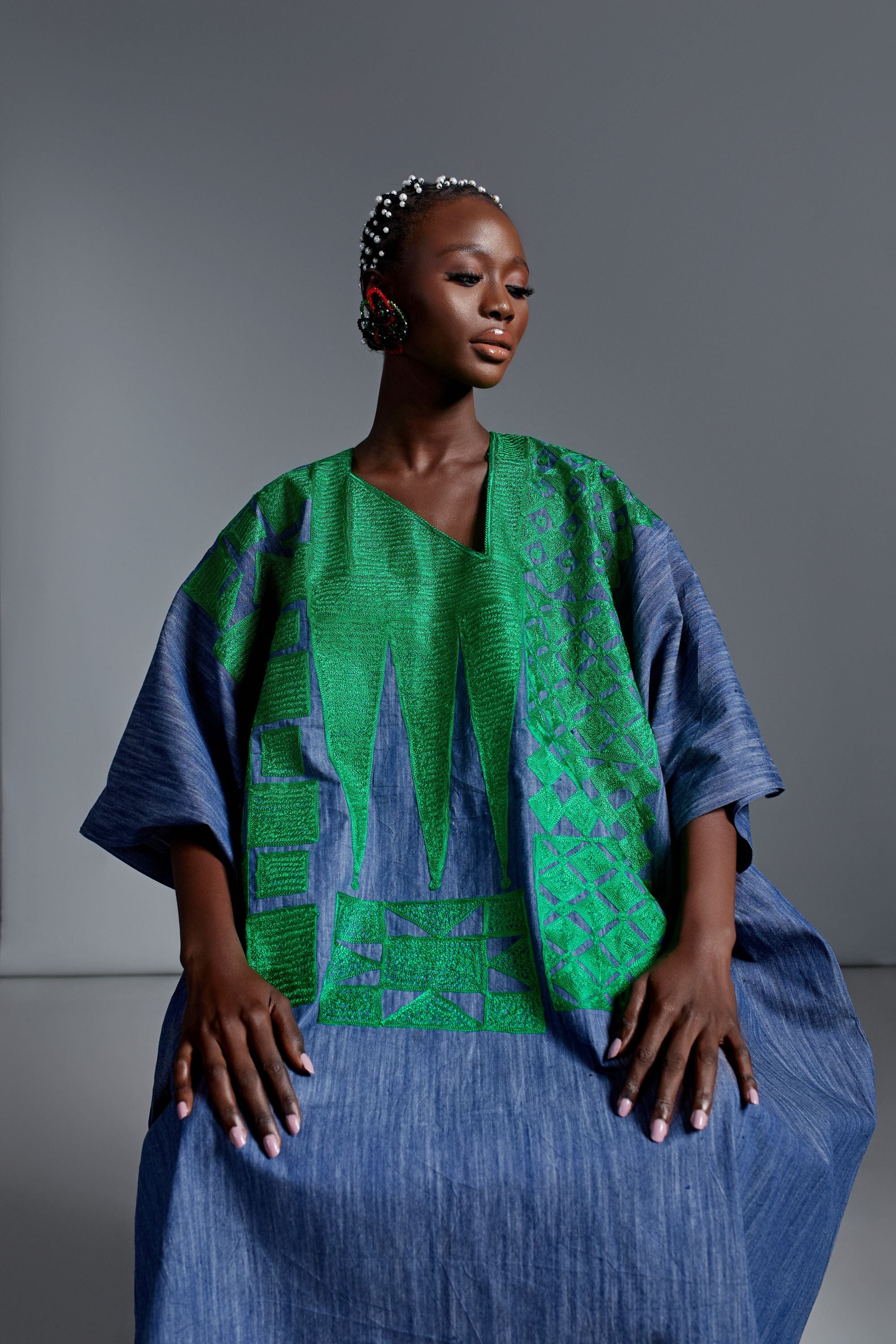 The Juno Regal Embroidered Dress: A Fusion of Royal Grace and Cultural – Nouva Africa